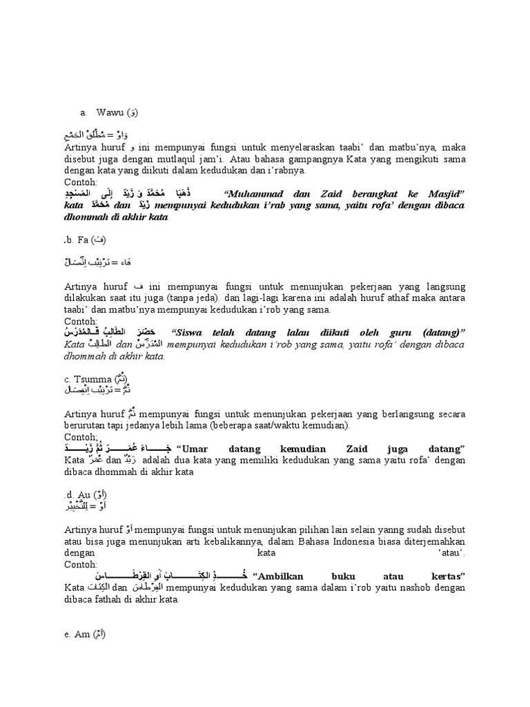 Fungsi dan Contoh Huruf Athaf | PDF | Puisi