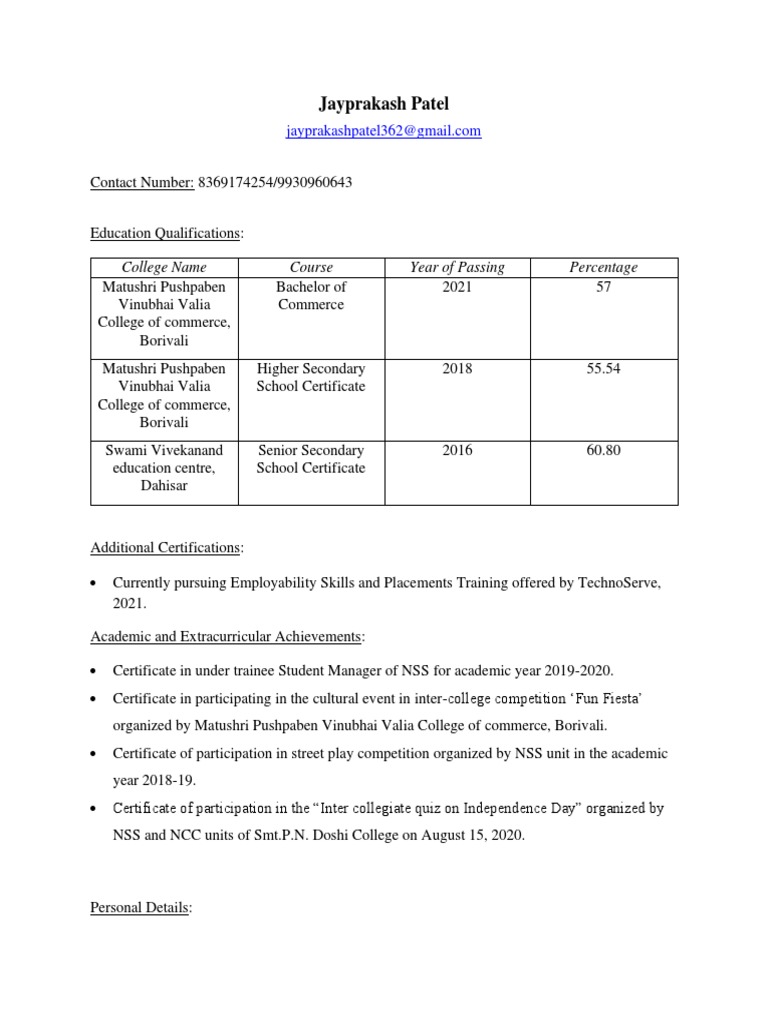 Jayprakash Patel 1 | PDF