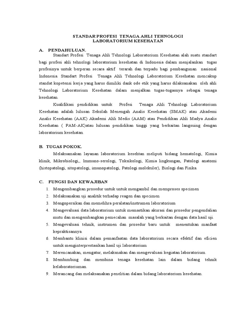 Kode Etik Personil Laboratorium Klinik | PDF