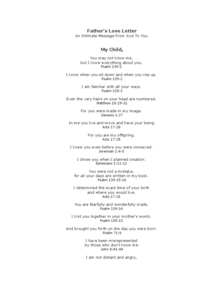 Father's Love Letter | PDF | Jeremiah | Bible Content