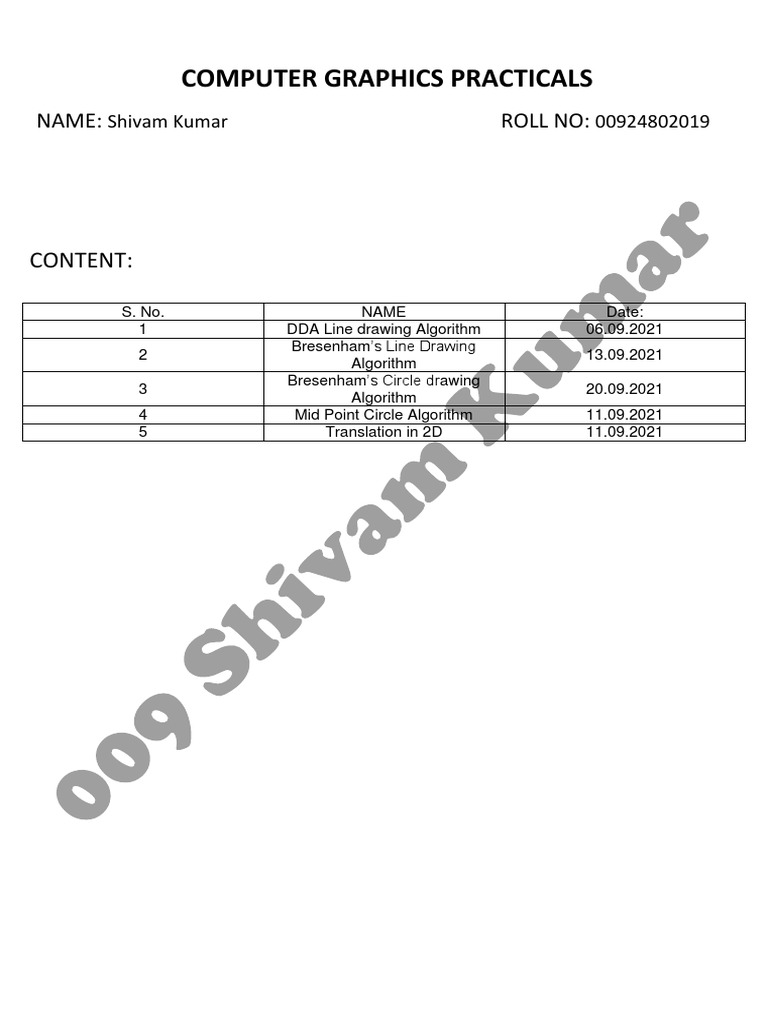 CG Practicals 009 | PDF | Computer Graphics | Graphics