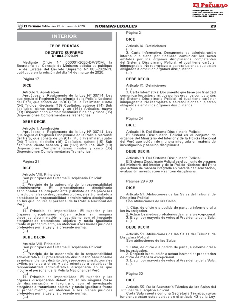 Fe de Errata Ds No 003 2020 in 1865142 1 | Download Free PDF ...