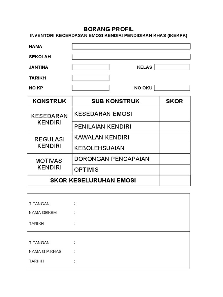 Profil Inventori Kecerdasan Emosi | PDF | Sains & Matematika
