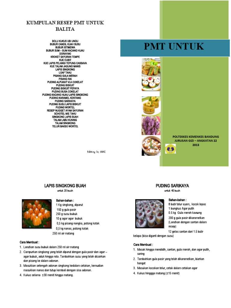 Resep PMT Balita Sehat | PDF