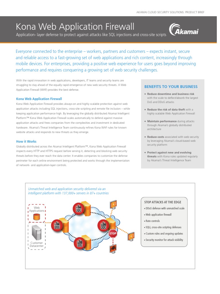 Kona Web Application Firewall Product Brief | PDF | World Wide Web | Internet & Web