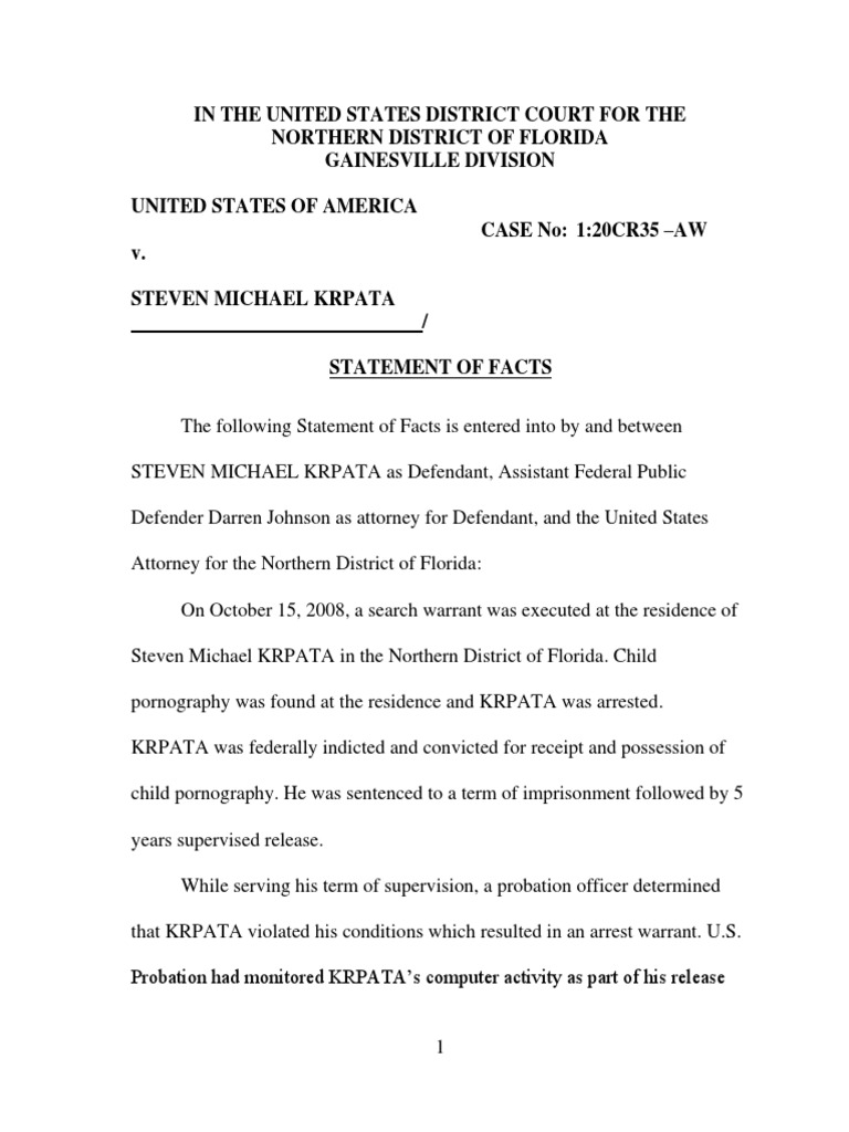 Statement of Facts | PDF | Probation | Criminal Law