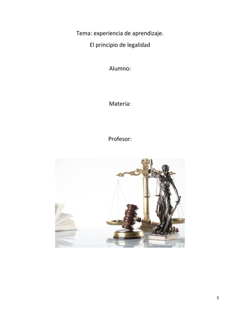 El Principio de La Legalidad | PDF | Ley procesal | Estado (política)