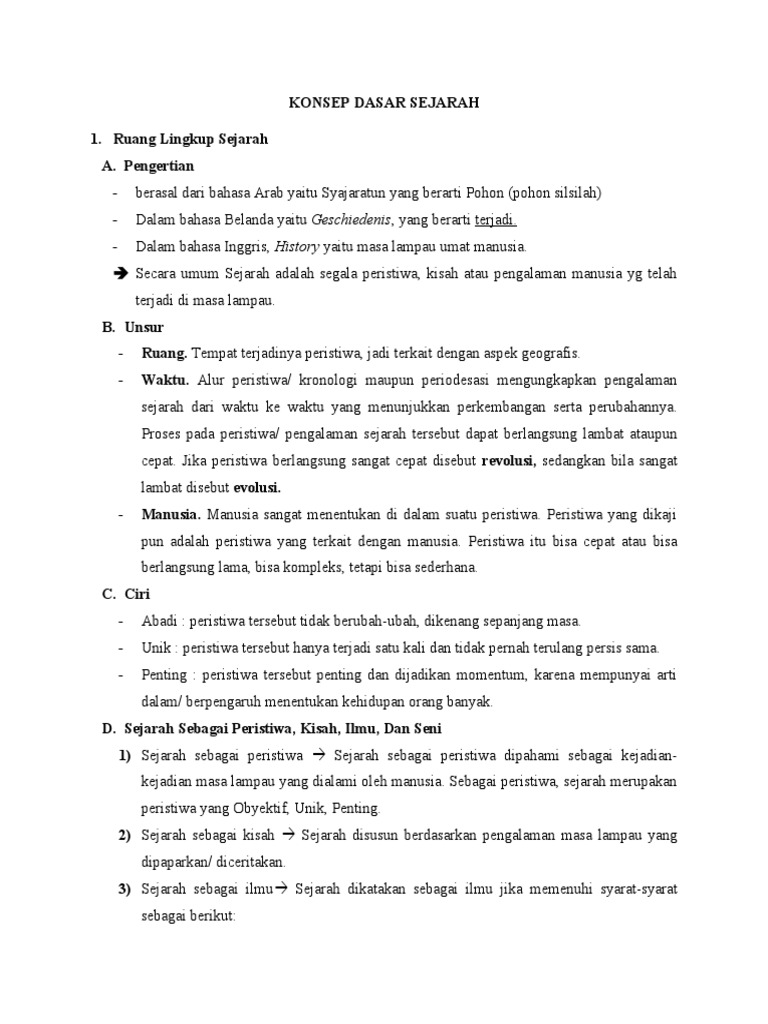 Konsep Dasar Sejarah | PDF