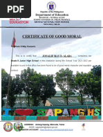 Certificate of Good Moral Character | PDF