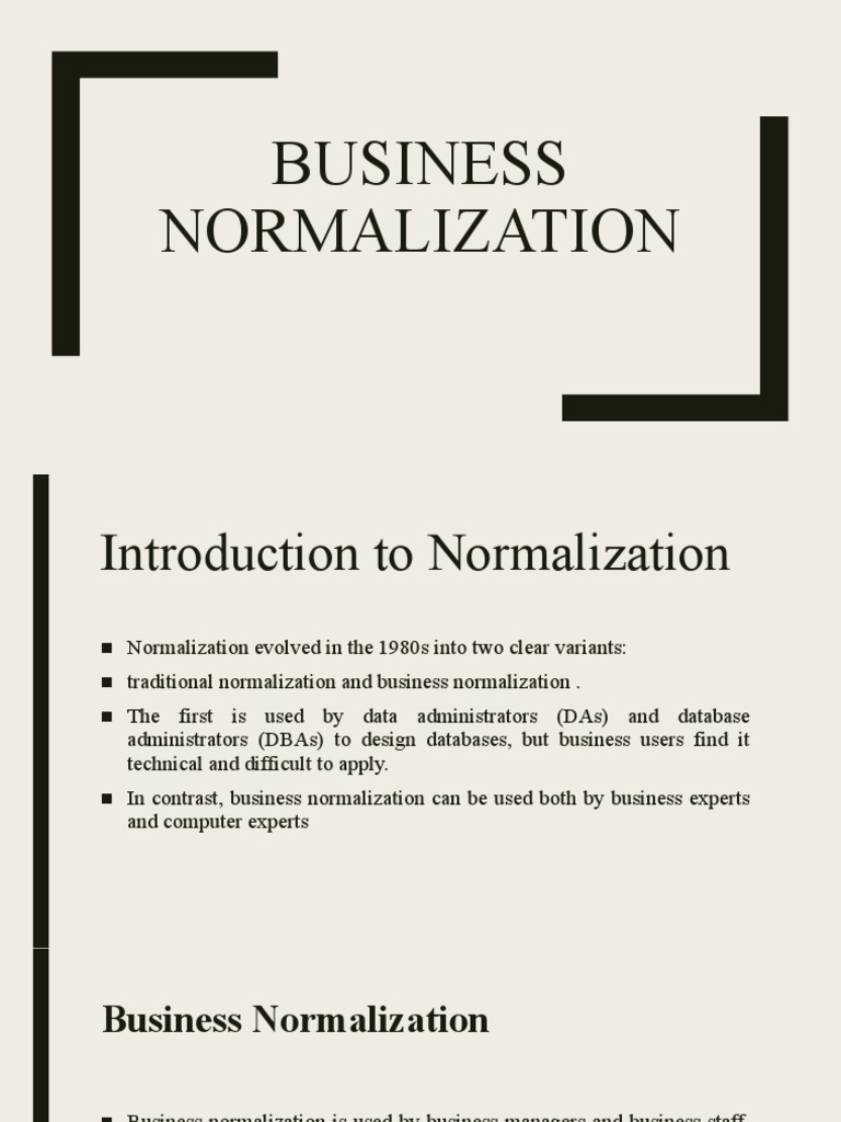 Business Normalization | PDF | Databases | Software Engineering