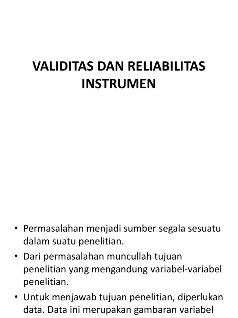 9 - Validitas Dan Reliabilitas Instrumen | PDF