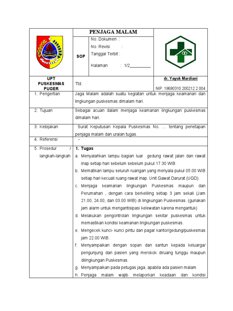 SOP FIX Penjaga Malam | PDF