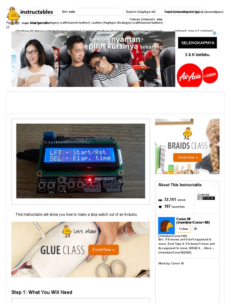 Arduino Stopwatch - All | PDF | Cursor (User Interface) | Arduino