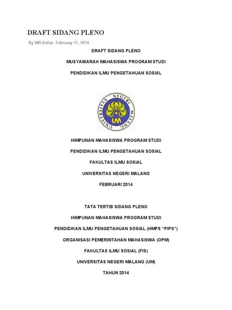 Draft Sidang Pleno | PDF