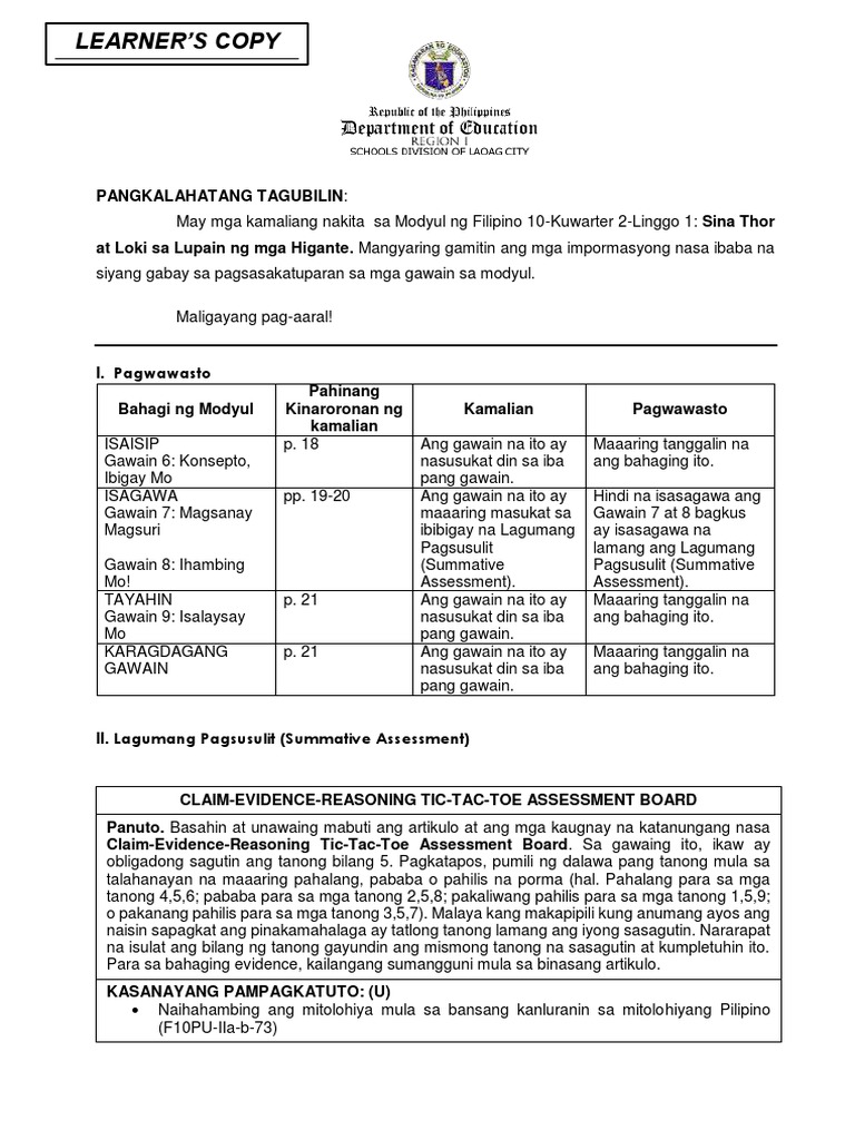 Filipino - Q2-W1 | PDF