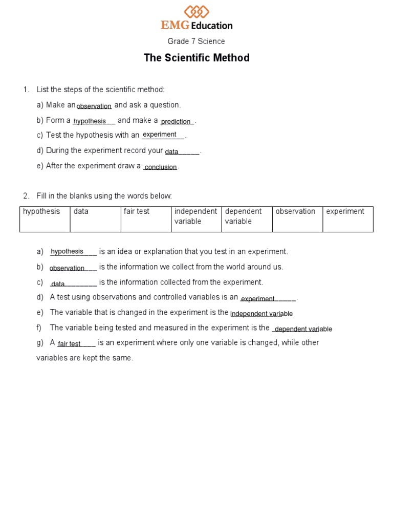Worksheet 1 - G7 Week 10 - Science | PDF
