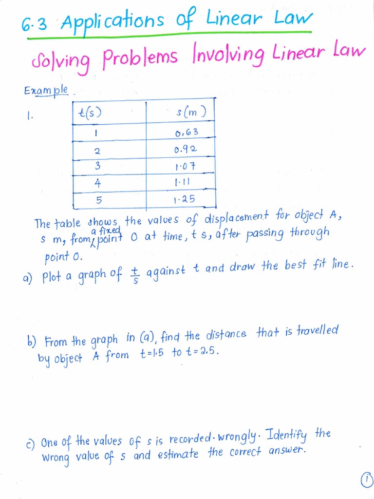 Application of Linear Law | PDF