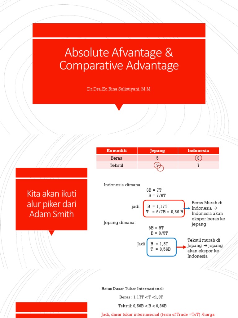 Contoh Absolute Afvantage & Comparative Advantage | PDF