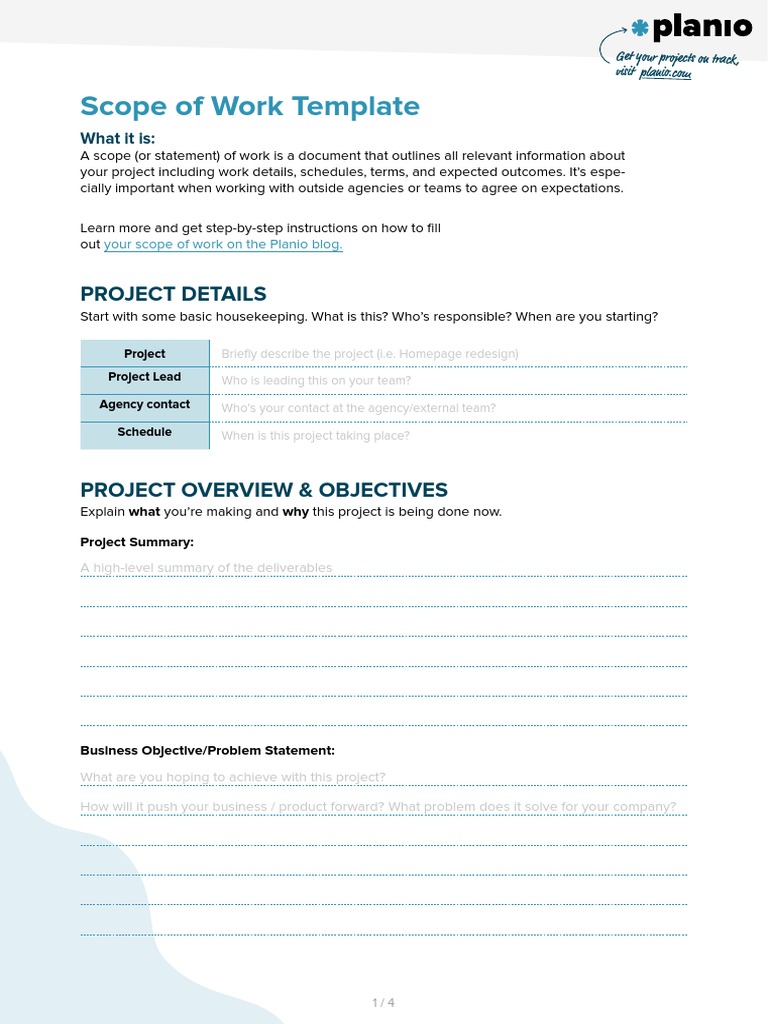 Planio Scope of Work Template | PDF | Computing | Business
