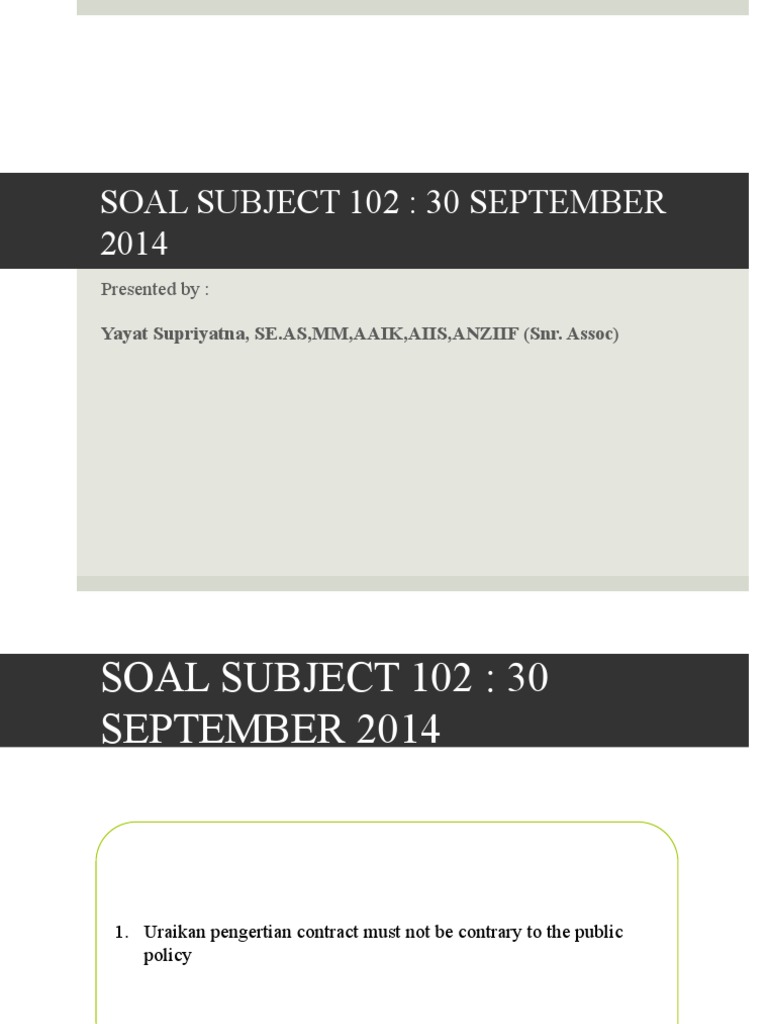 Soal Pembahasan 102 30 Sept 2014 | PDF