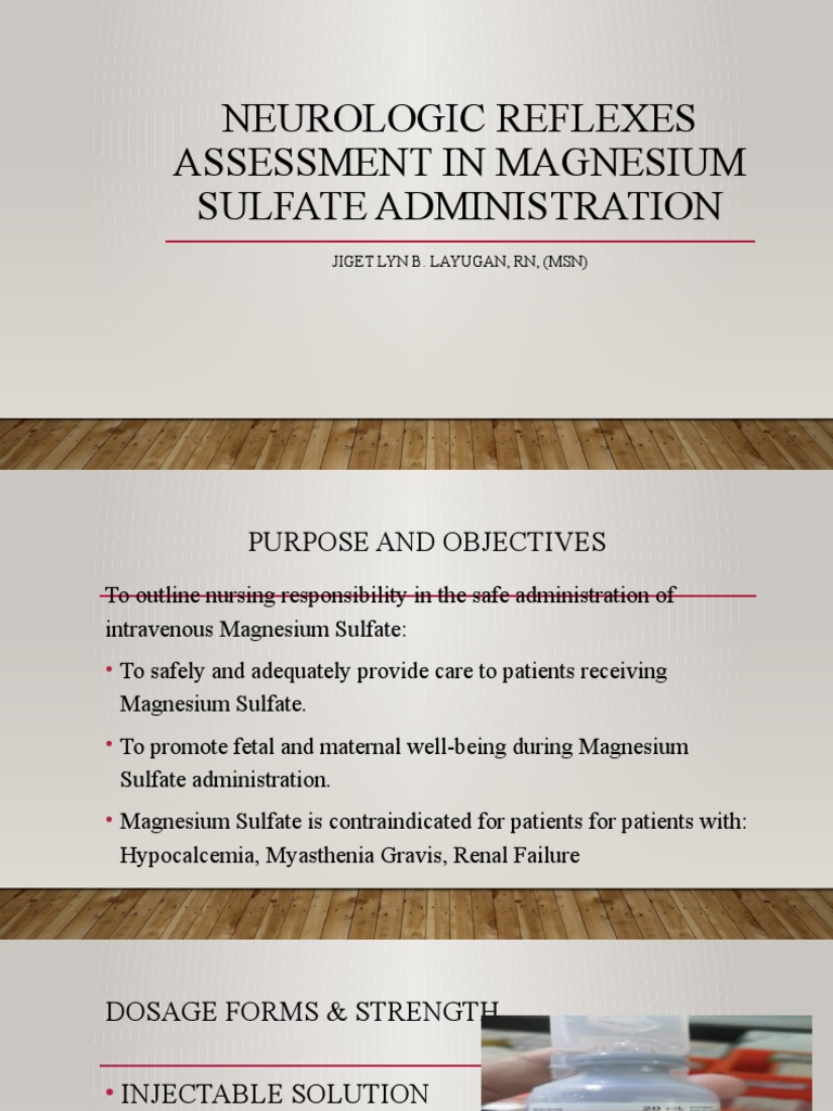 Final Neurologic Reflexes Assessment in Magnesium Sulfate ...
