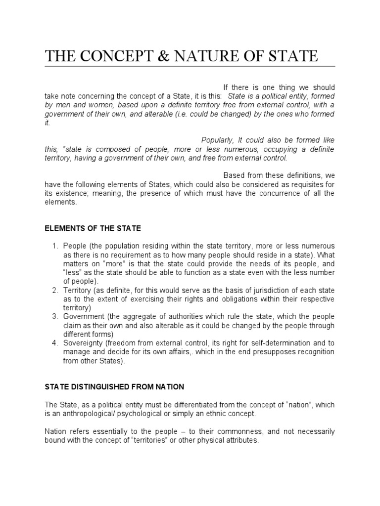Chapter 3 State and Its Elements | PDF | Social Contract | Sovereignty