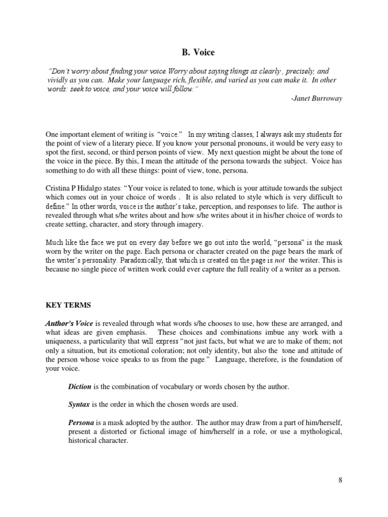 Understanding Authorial Voice in Writing | PDF | Narration | Writers