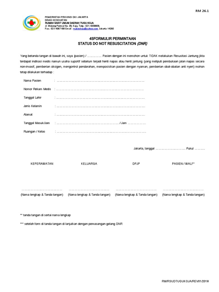 Formulir Permintaan DNR | PDF