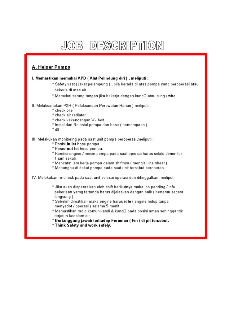 Jobdesk Helper Checker Office Boy | PDF