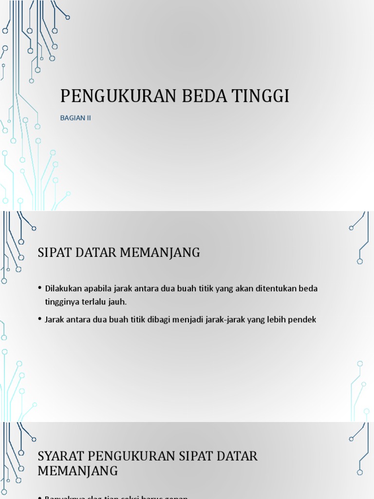 Pengukuran Beda Tinggi (Bagian 2) 1 | PDF