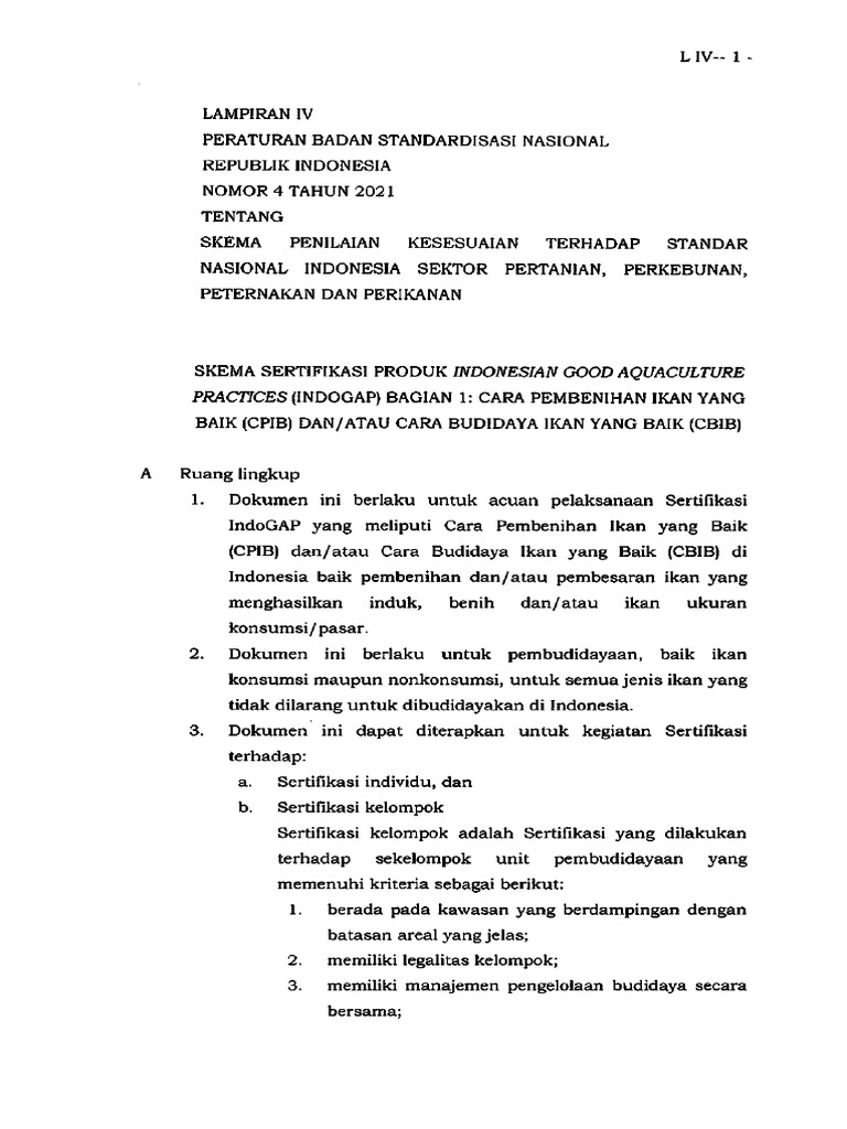 Baik (CPIB) Dan/Atau Cara Budidaya Ikan Yang Baik (CBIB) : Peraturan ...