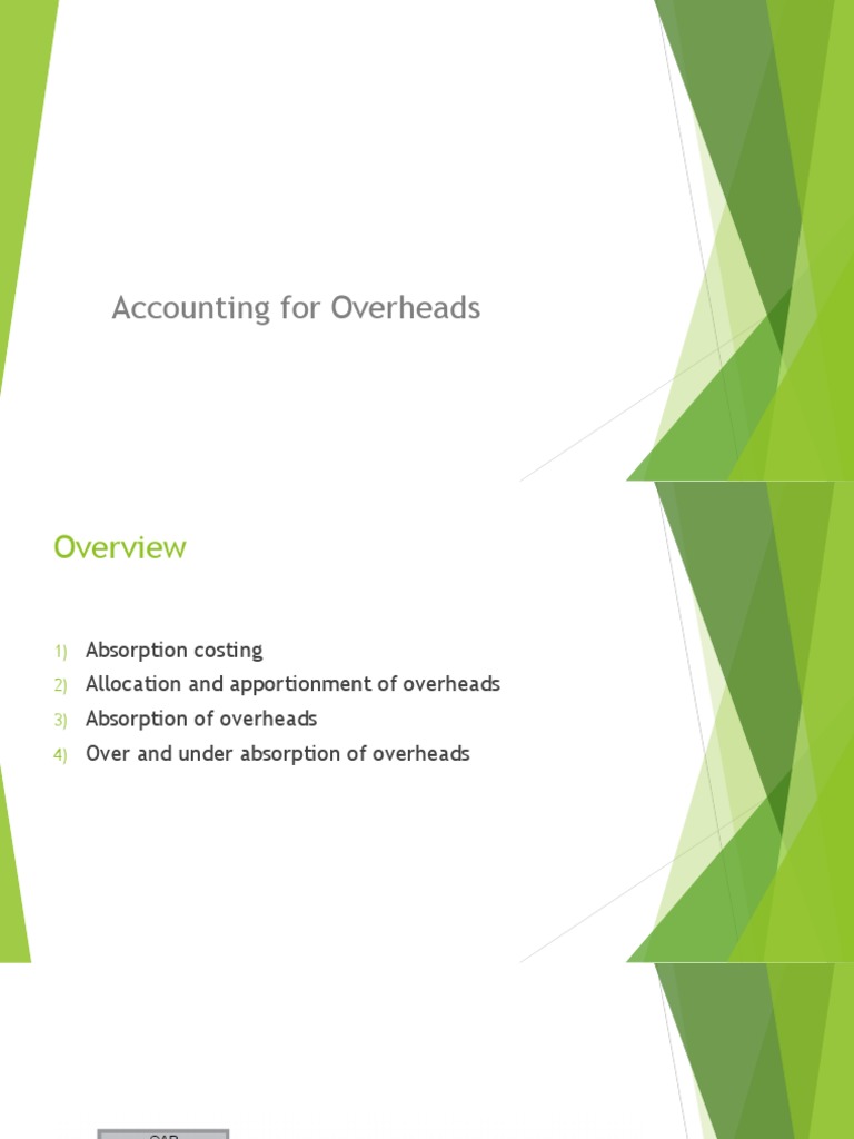 Accounting For Overheads | PDF | Cost Of Goods Sold | Cost