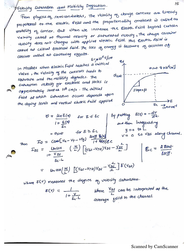 15 SOE - Velocity Saturation and Mobility Degradation | PDF