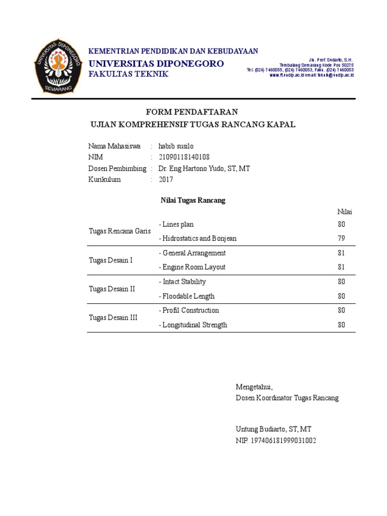 Form Kompre - Habib Susilo | PDF