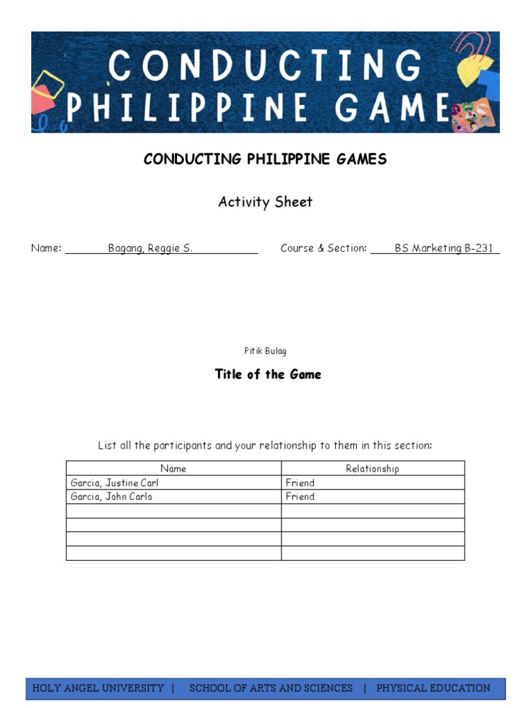 Conducting of Philippine Game | PDF