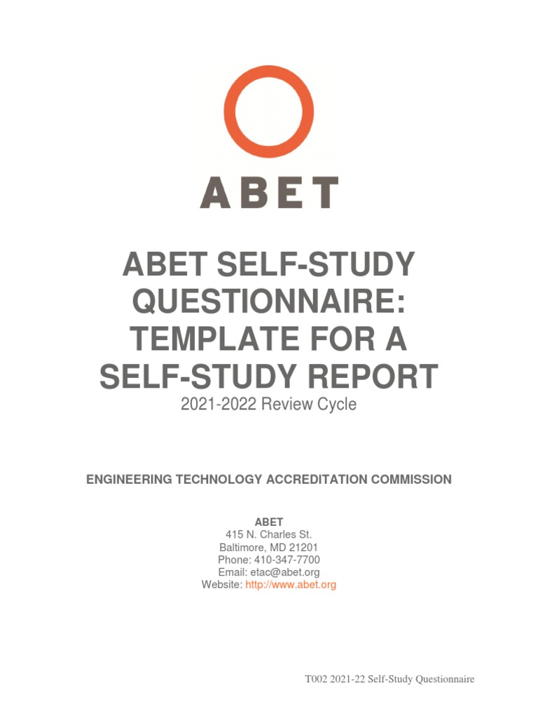 12 T002-ETAC-Self-Study-Questionnaire-9-21-20 EPET | PDF | Educational Assessment | Course Credit