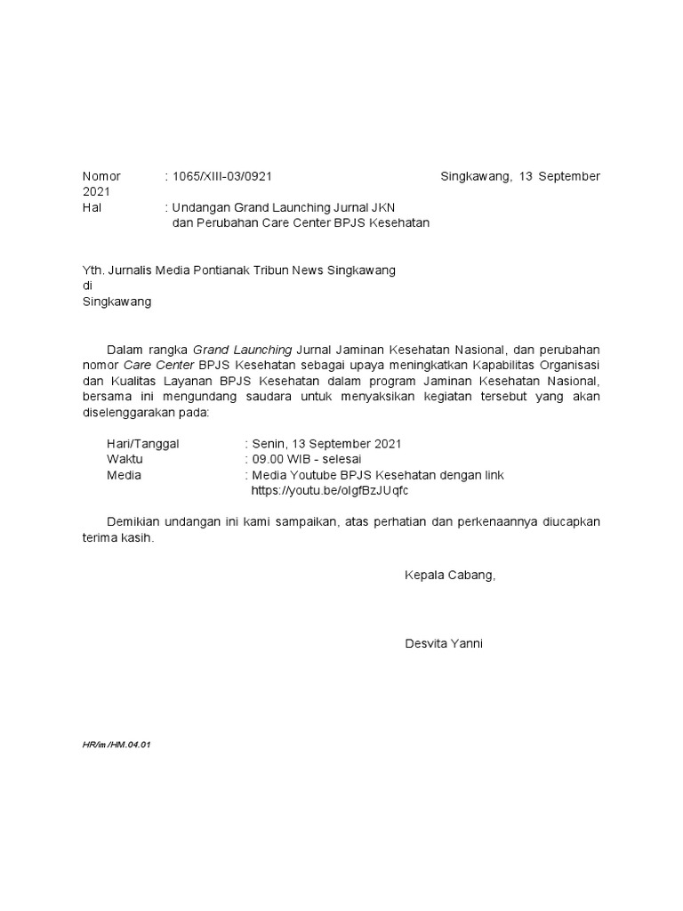 Undangan Konferensi Pers | PDF