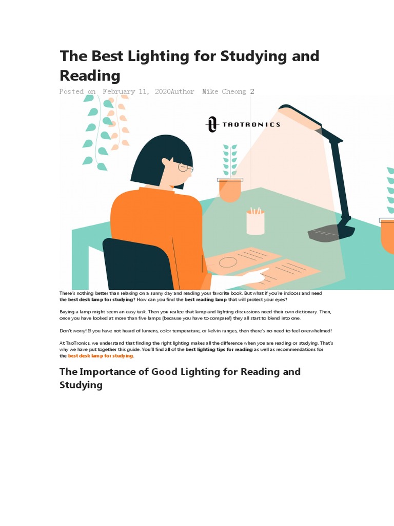 Best Lighting For Studying | PDF | Lighting | Incandescent Light Bulb
