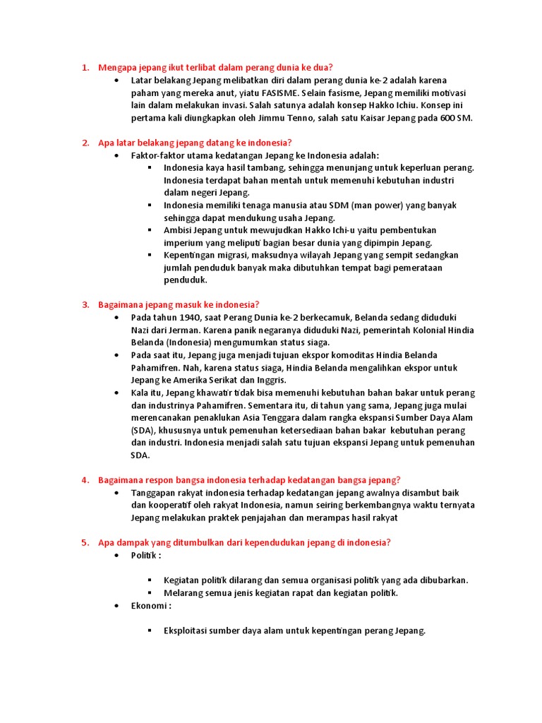 Dampak Pendudukan Jepang di Indonesia | PDF | Politik | Perjalanan
