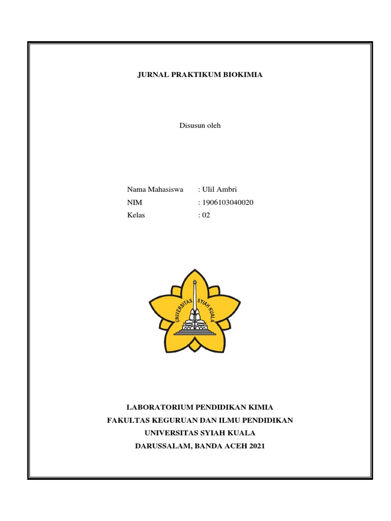 Ulil Ambri - 1906103040020 - Jurnal Biokimia - Kelas 02 | PDF