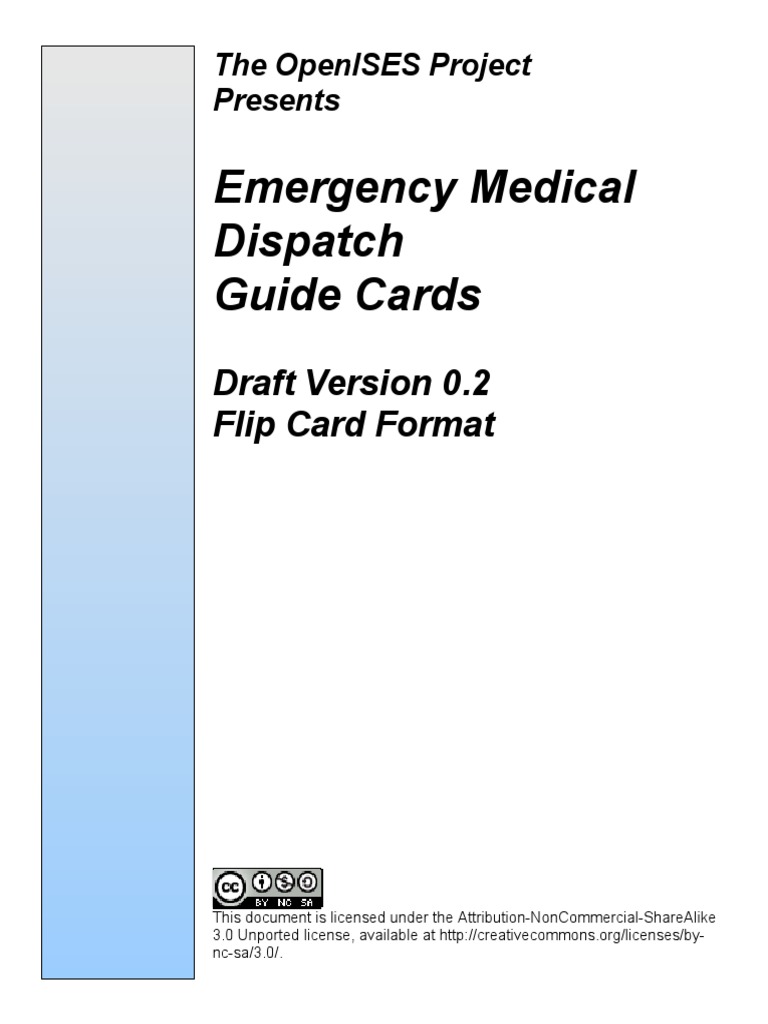 EMD Card Set Draft Version 0.1-2 | PDF | Cardiopulmonary Resuscitation ...