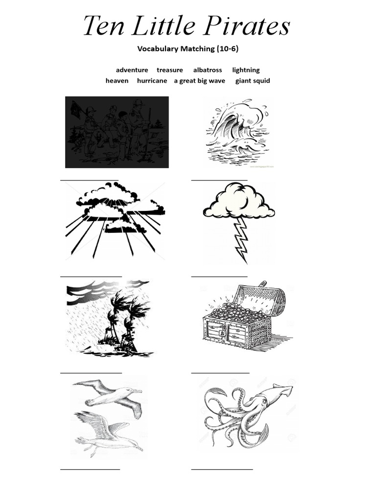 Ten Little Pirates Vocabulary Activities | PDF | Young Adult