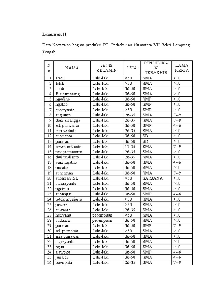 Lampiran Data Responden | PDF