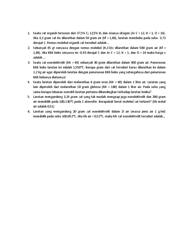 Soal Soal KD 3.1 | PDF | Sains & Matematika
