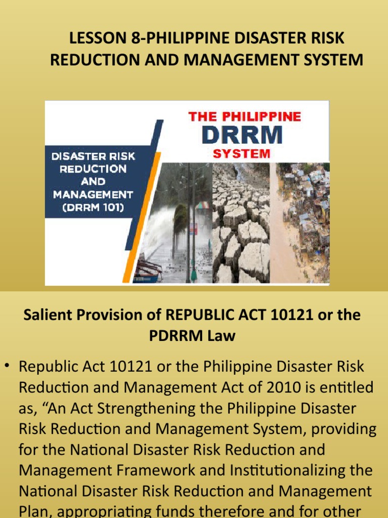 Lesson 8-Philippine Disaster Risk Reduction and Management System | PDF ...