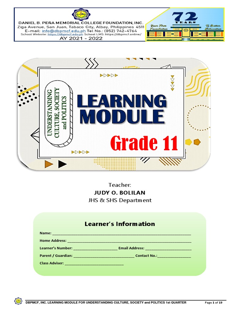 Ucsp Module 4 Q1 | PDF | Cultural Heritage | Homo