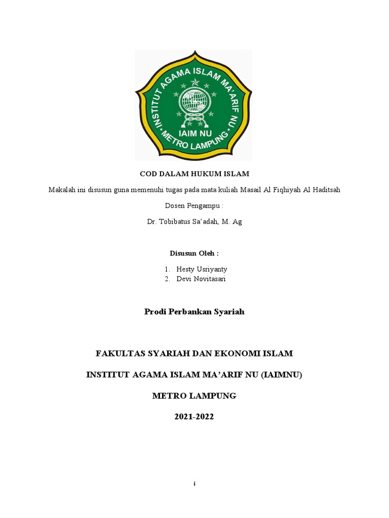 Cod Dalam Hukum Islam | PDF