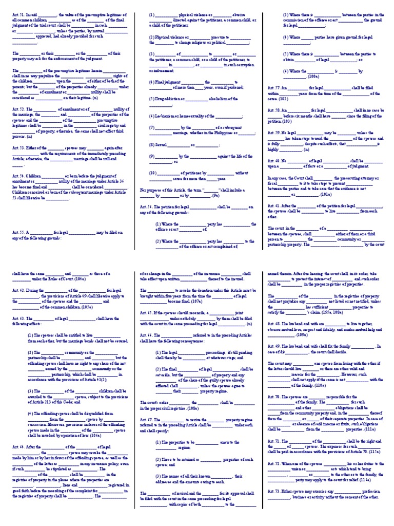 Family Code | PDF | Marriage | Annulment