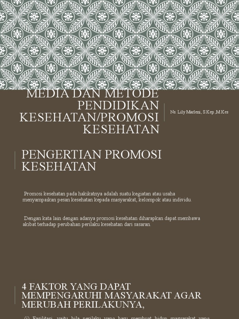 Media Dan Metode Promkes | PDF