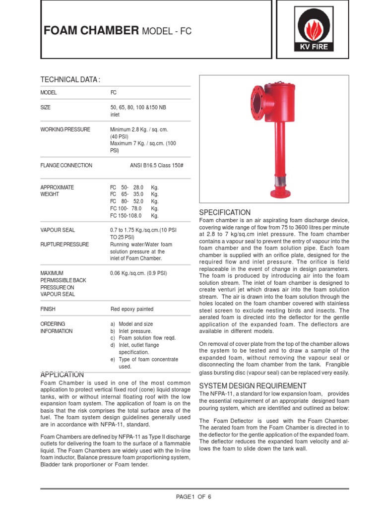 Foam Chamber Model - FC | PDF | Foam | Pipe (Fluid Conveyance)